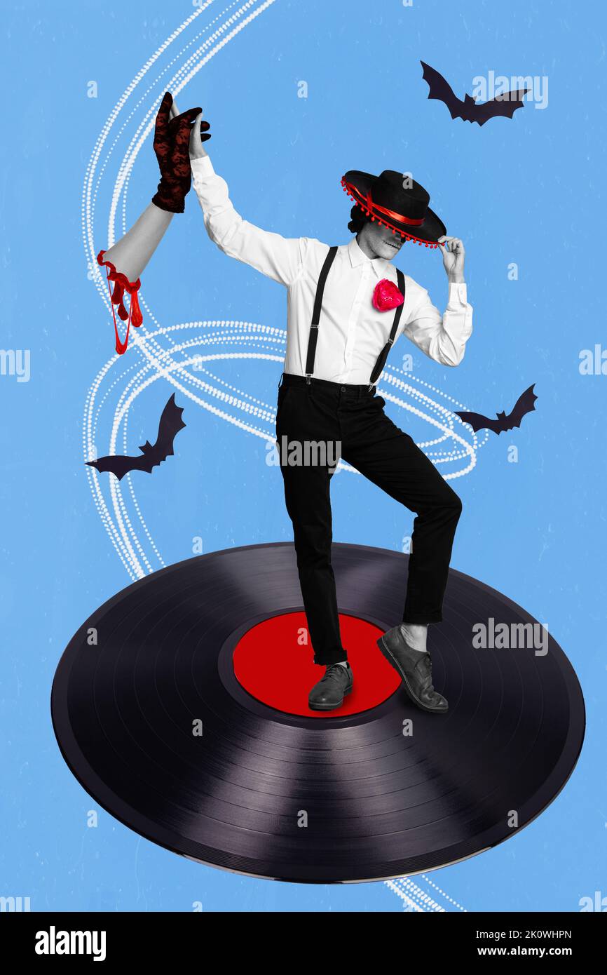 Creative 3d photo artwork graphics collage of young man mexico dead ...