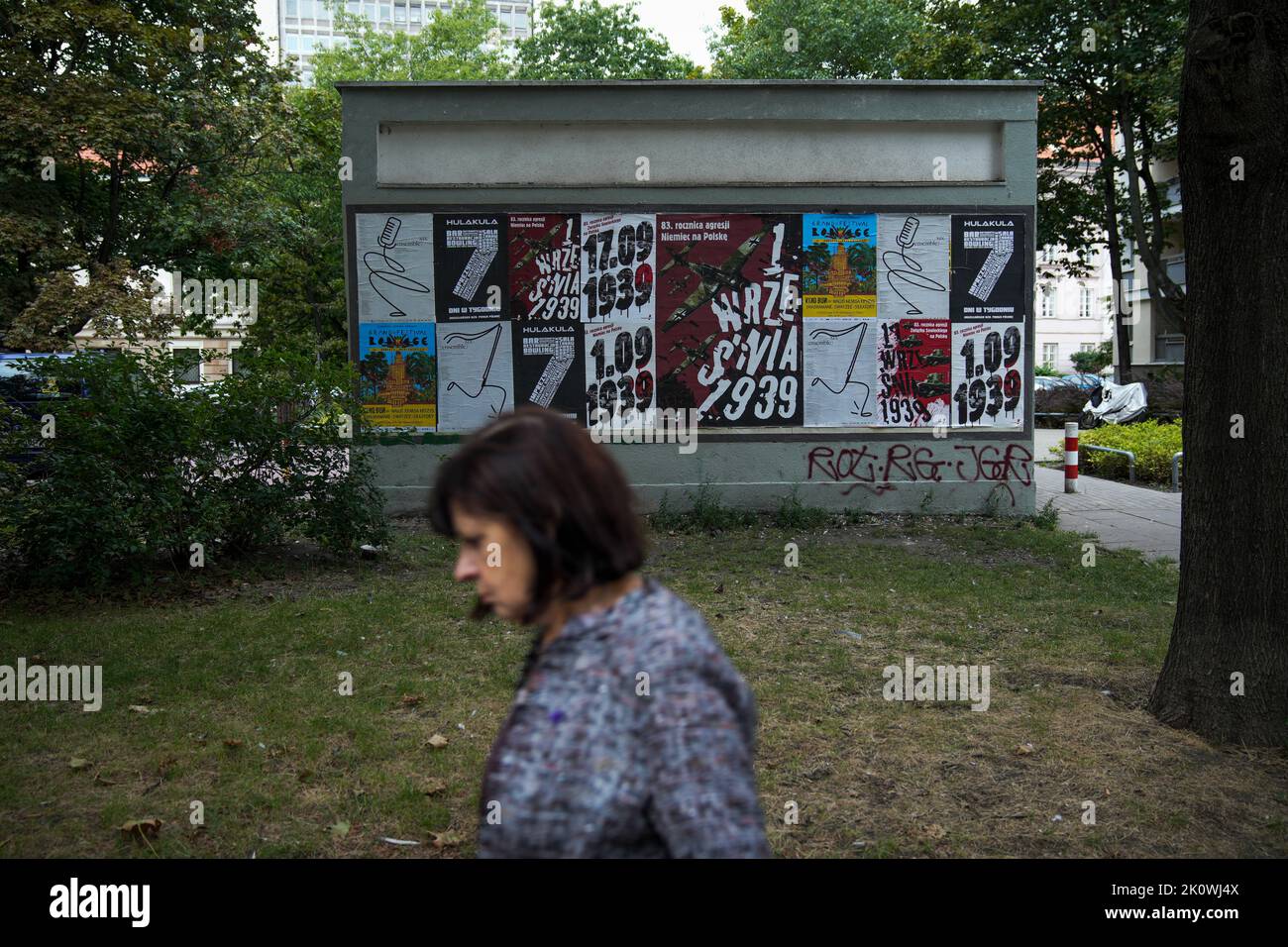 Posters are seen in the city center advertising a rosary for the memory ...