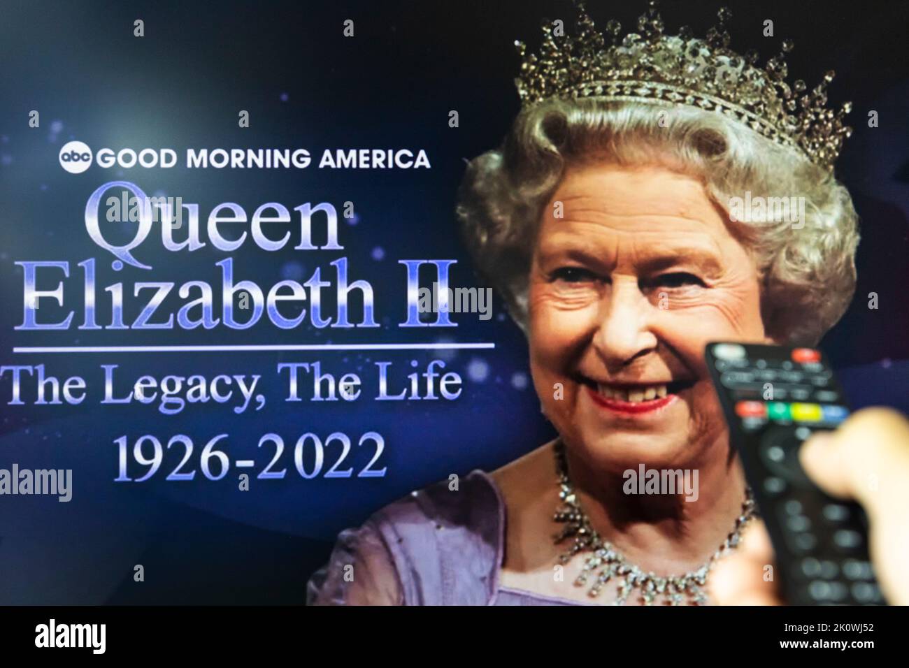 Belgrade, Serbia - September 12, 2022: Queen Elizabeth II passing. The ...