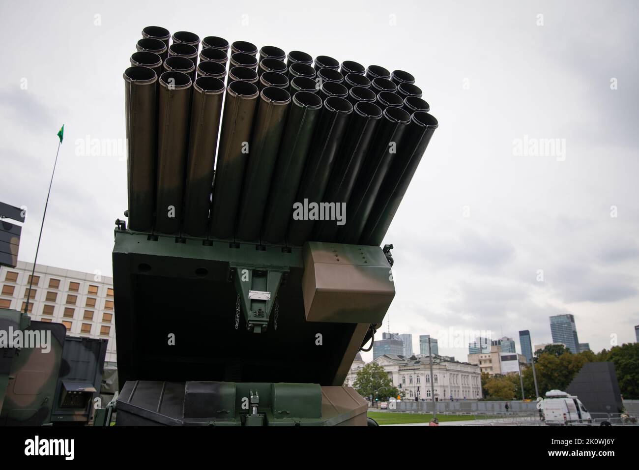 A WR-40 Langusta MLRS (Multiple Launch Rocket System) based on the ...