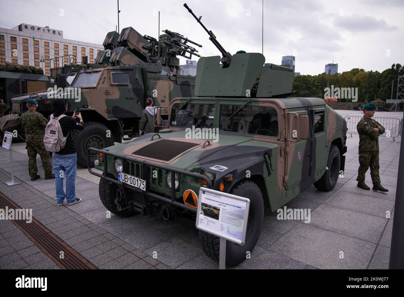 A Polish Army humvee is seen on Pilsudski Square in Warsaw, Poland on ...