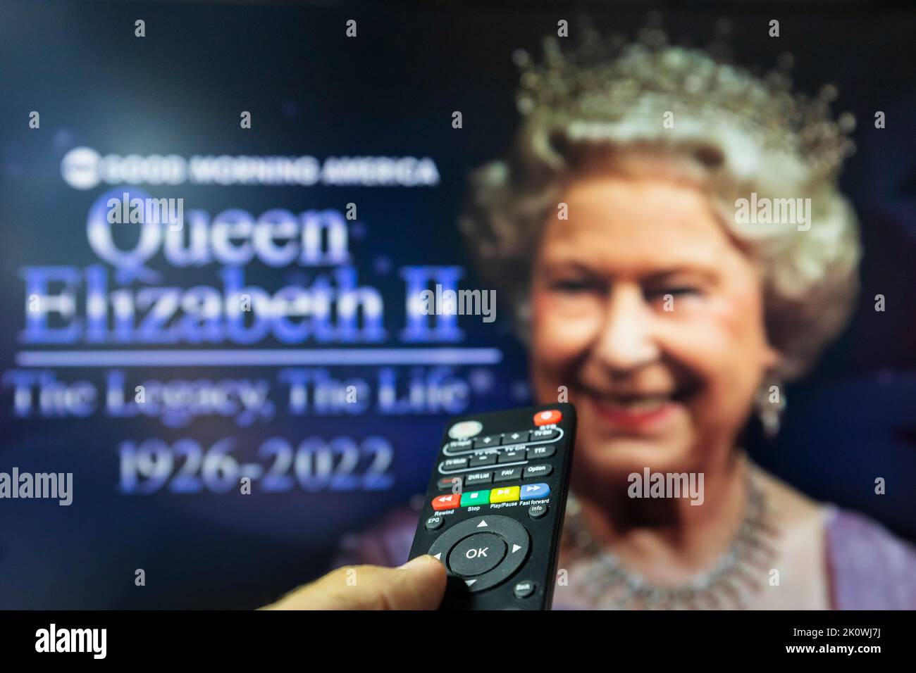 Belgrade, Serbia - September 12, 2022: Queen Elizabeth II passing. The ...