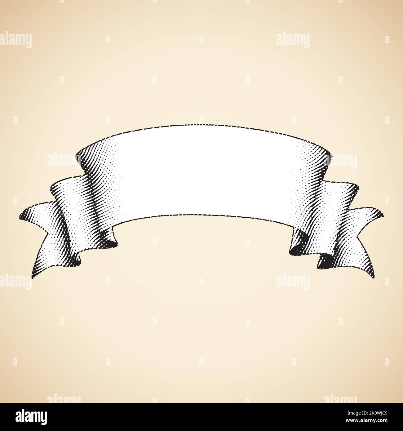 Illustration of Scratchboard Engraved Banner with White Fill Stock ...