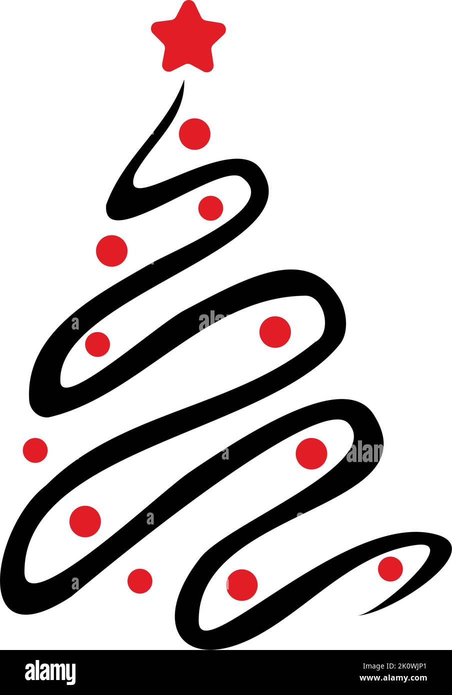 Abstract drawing of a Christmas tree on a white background - Vector ...