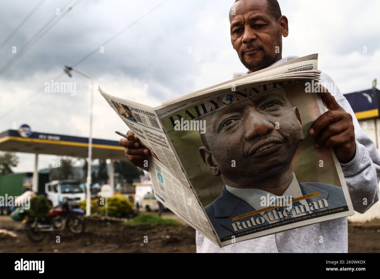 Nakuru, Rift Valley, Kenya. 13th Sep, 2022. A man reads the Daily ...