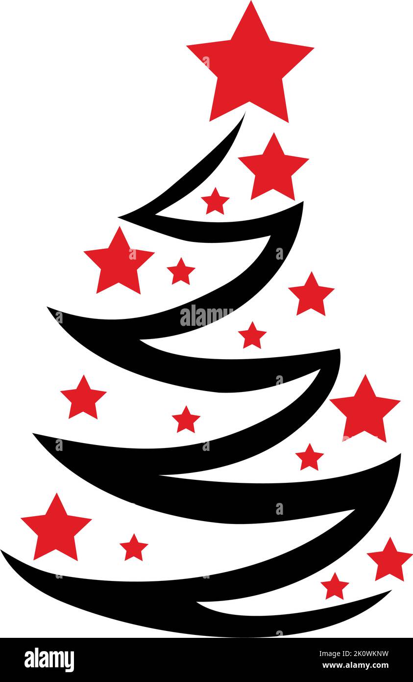 Abstract drawing of a Christmas tree on a white background - Vector ...