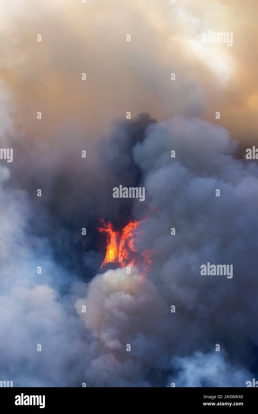 BC Forest Fire and Smoke over the mountain near Hope Stock Photo - Alamy