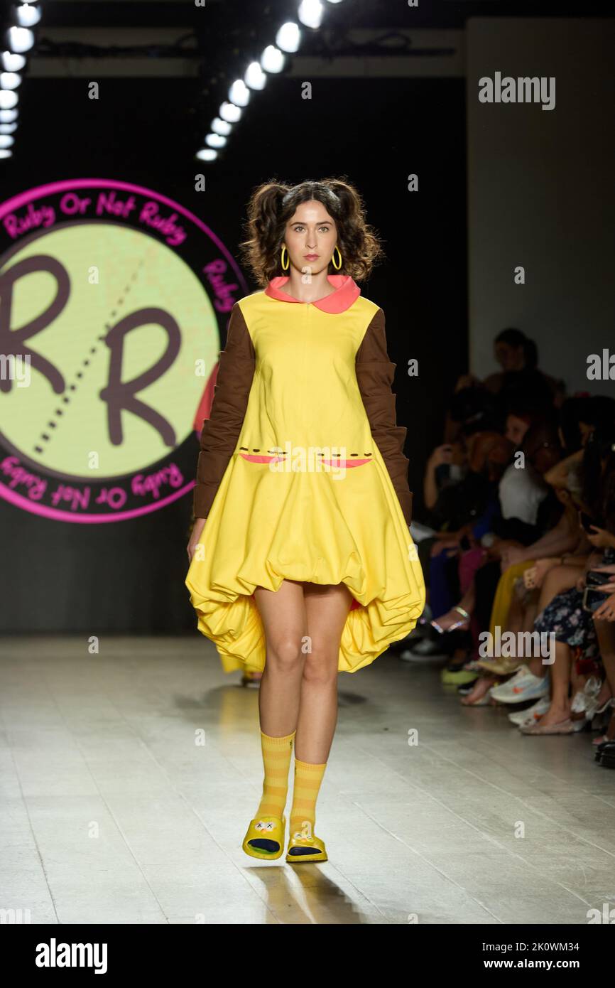 New York, New York, USA. 11th Sep, 2022. A model walks the catwalk for ...