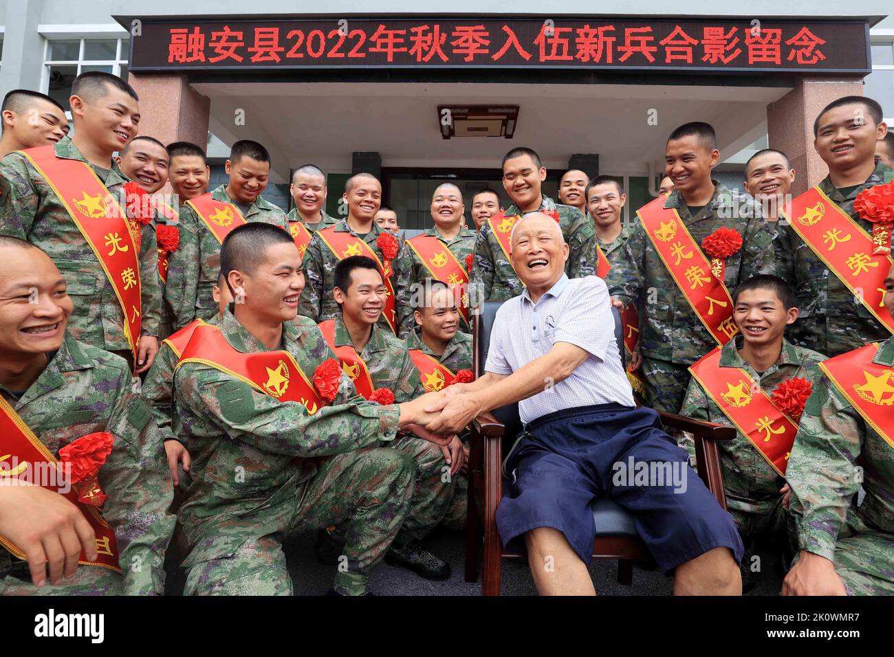 LIUZHOU, CHINA - SEPTEMBER 13, 2022 - Huang Dingbang, a 90-year-old veteran of Fighting against ...