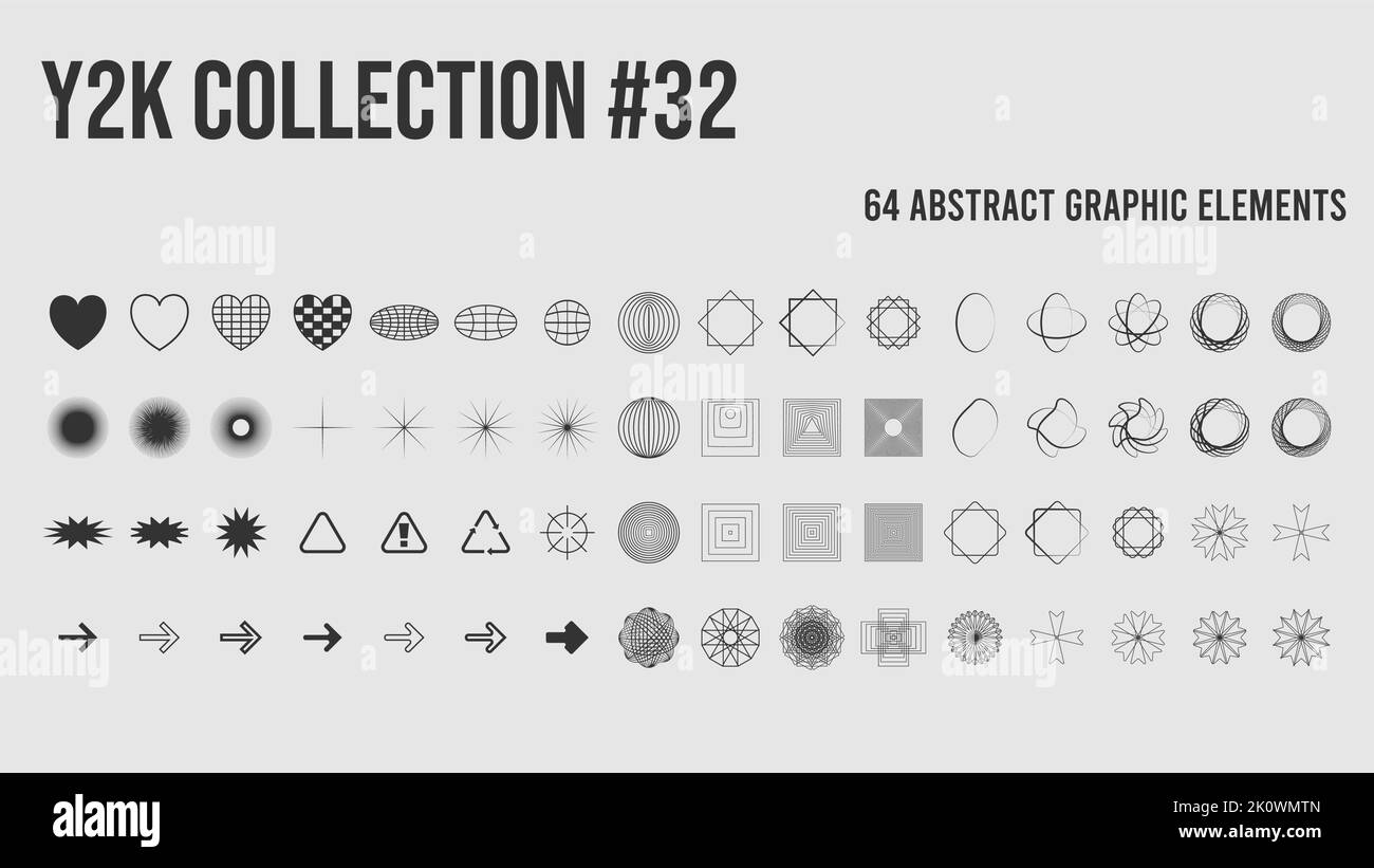 Vector set of Y2K stars and retro futuristic graphic ornaments Stock Vector Image & Art - Alamy