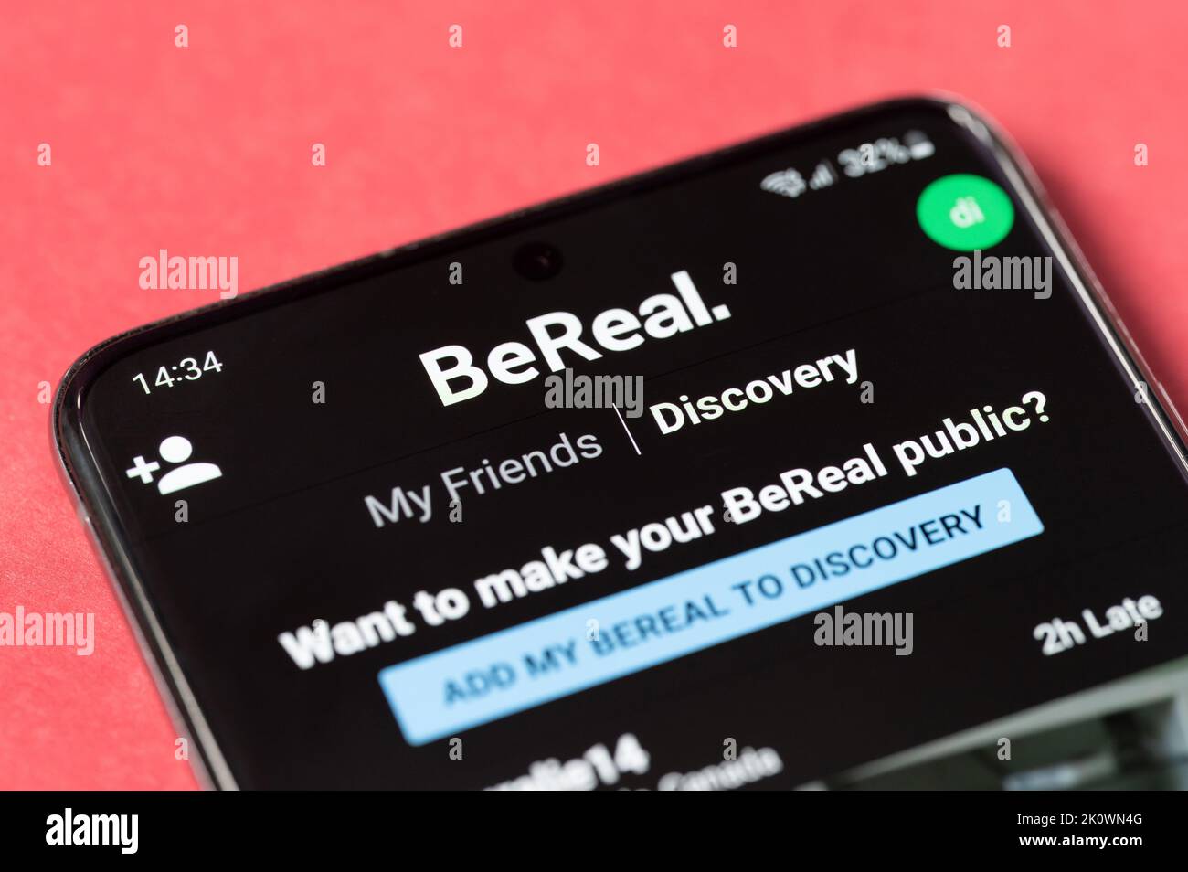 New york, USA - september 13, 2022: Browsing photos in Bereal app on ...