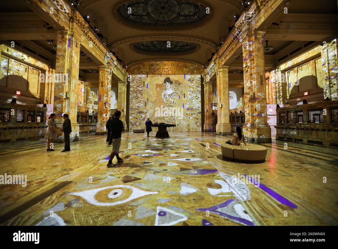 New York, USA. 13th Sep, 2022. People visit the Hall des Lumi¨¨res, a ...