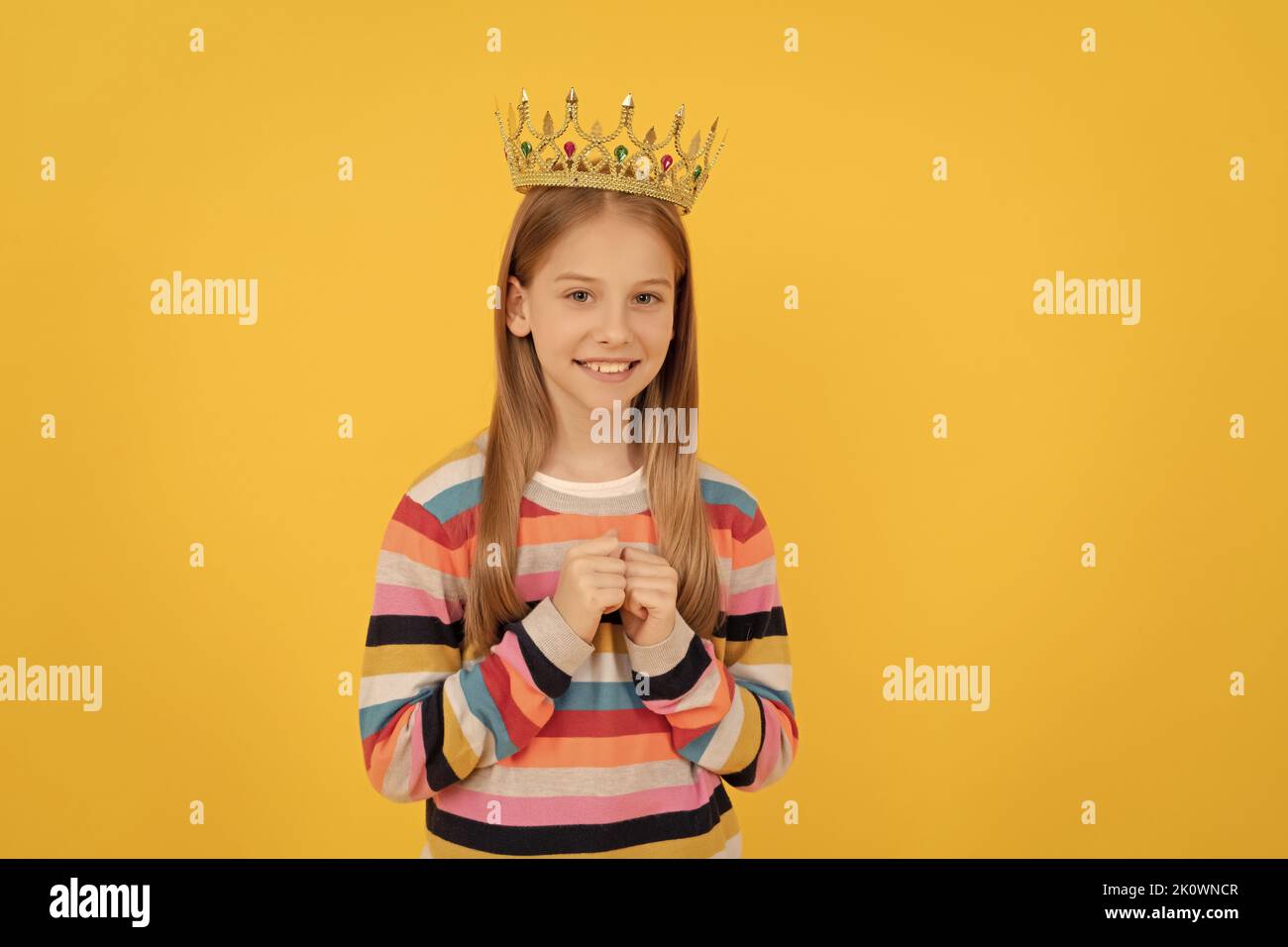 Positive child in crown hi-res stock photography and images - Alamy