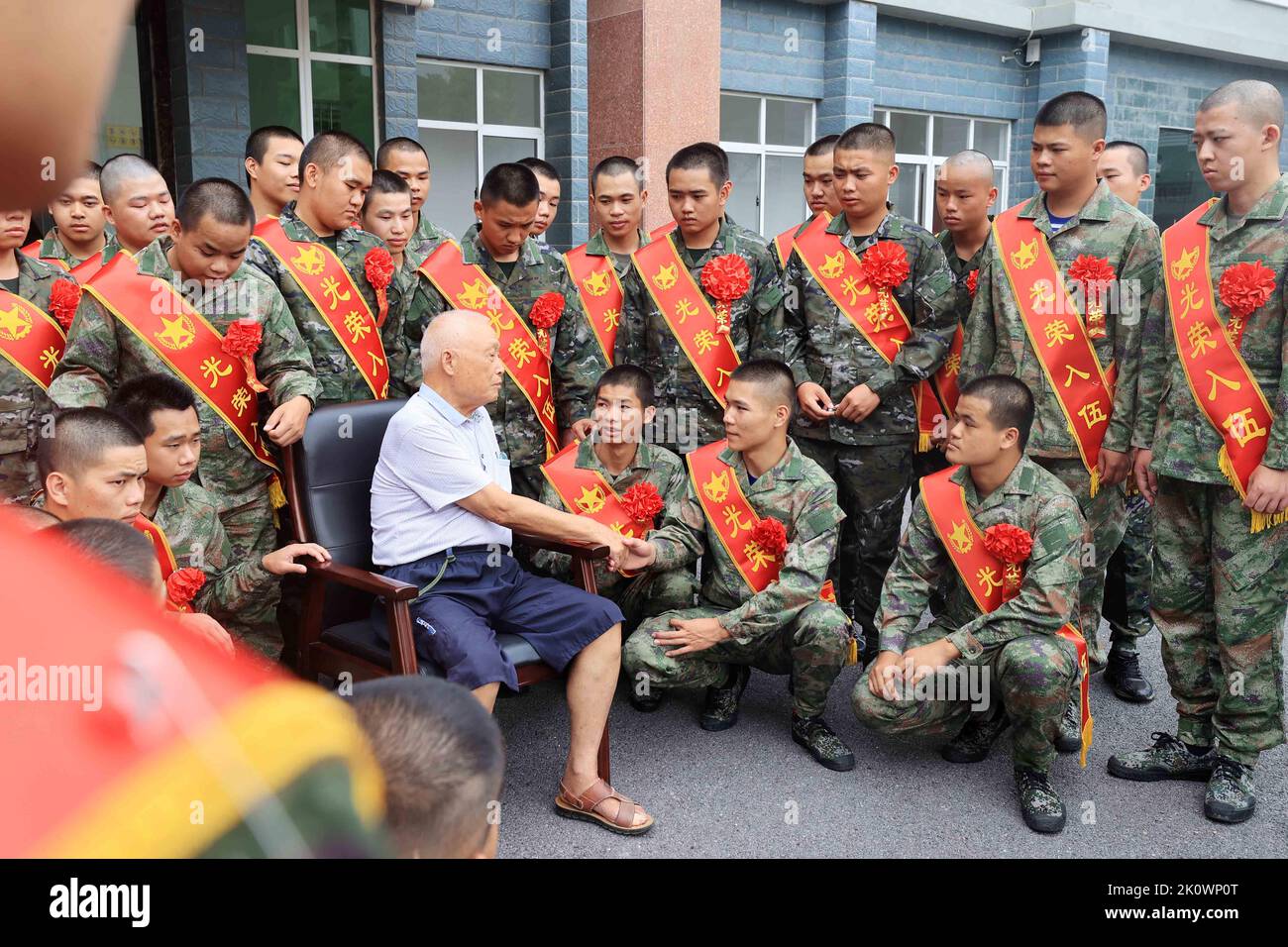 LIUZHOU, CHINA - SEPTEMBER 13, 2022 - Huang Dingbang, a 90-year-old veteran of Fighting against ...