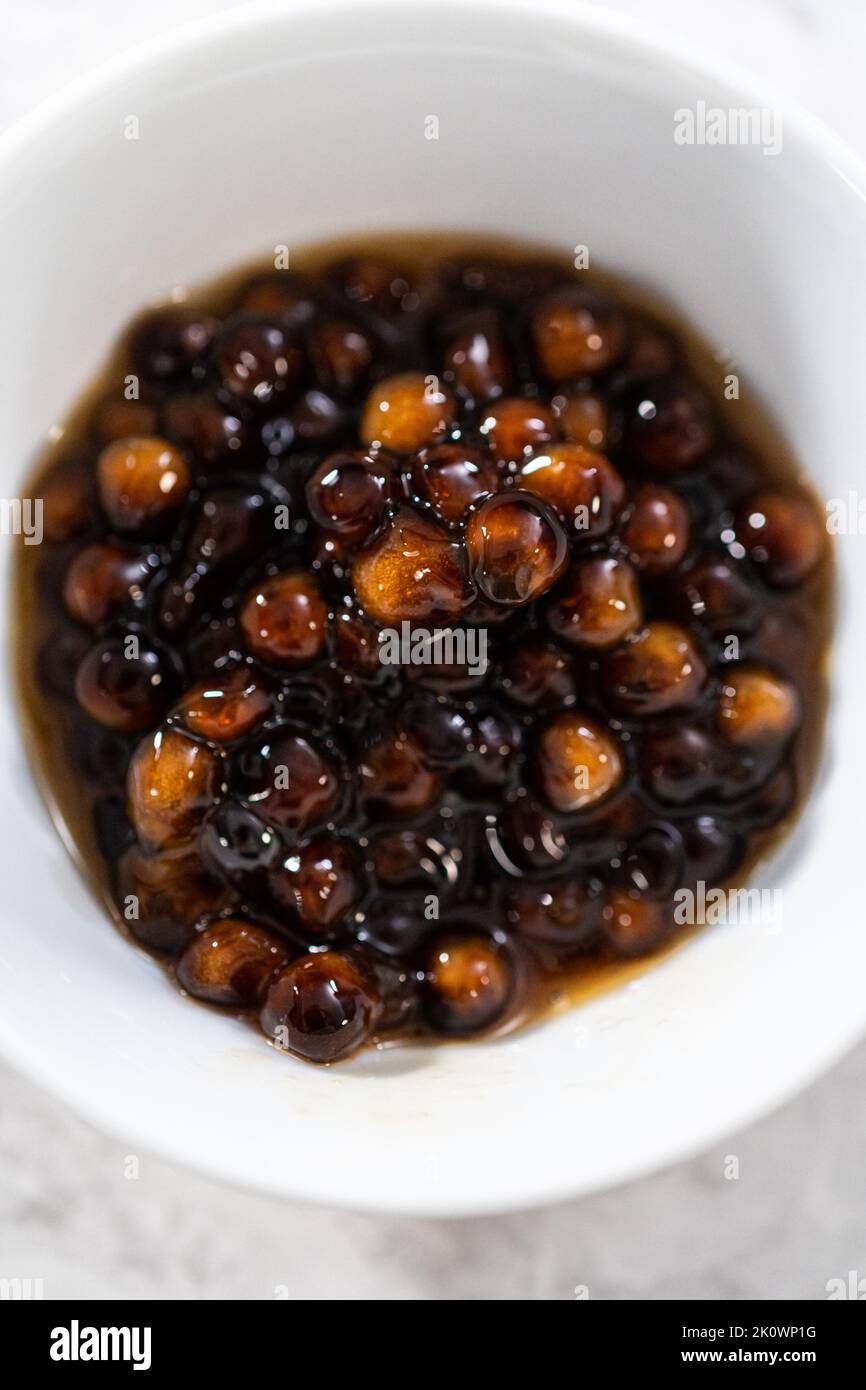 Mango boba smoothie Stock Photo - Alamy
