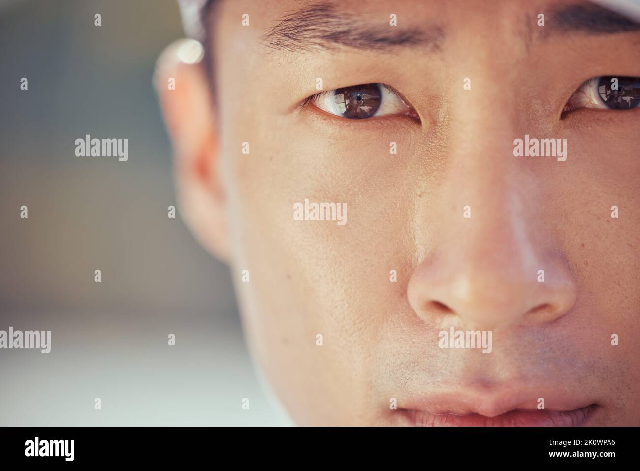 Vision, goal and sports portrait of man for motivation, focus or ...