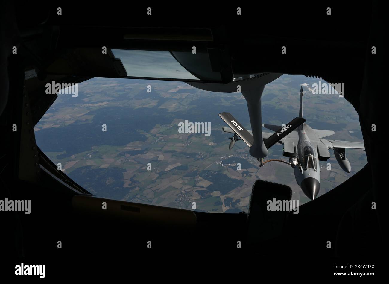 A KC-135R Stratotanker aircraft assigned to the 155th Air Refueling ...