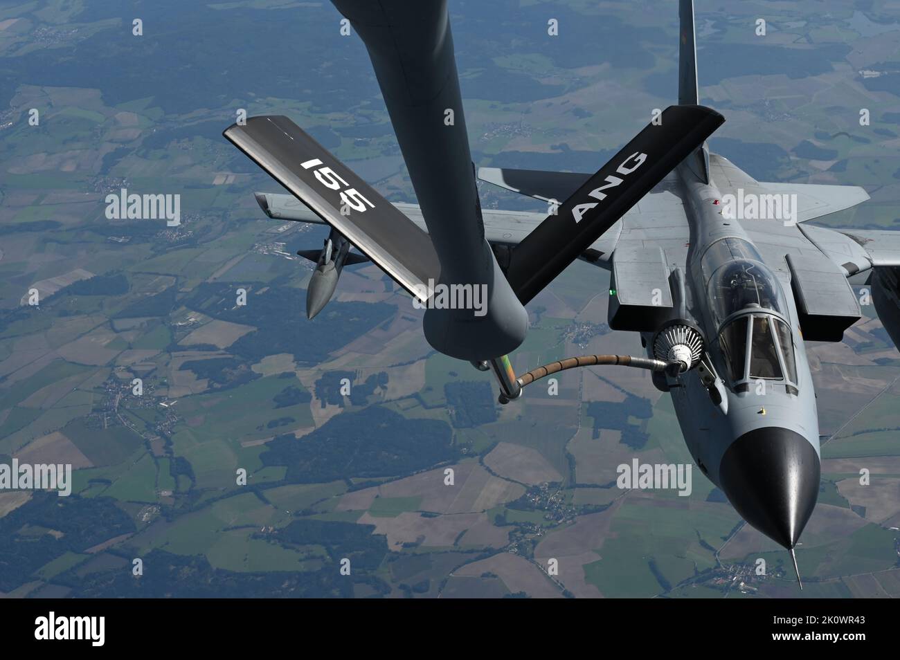 A KC-135R Stratotanker aircraft assigned to the 155th Air Refueling ...