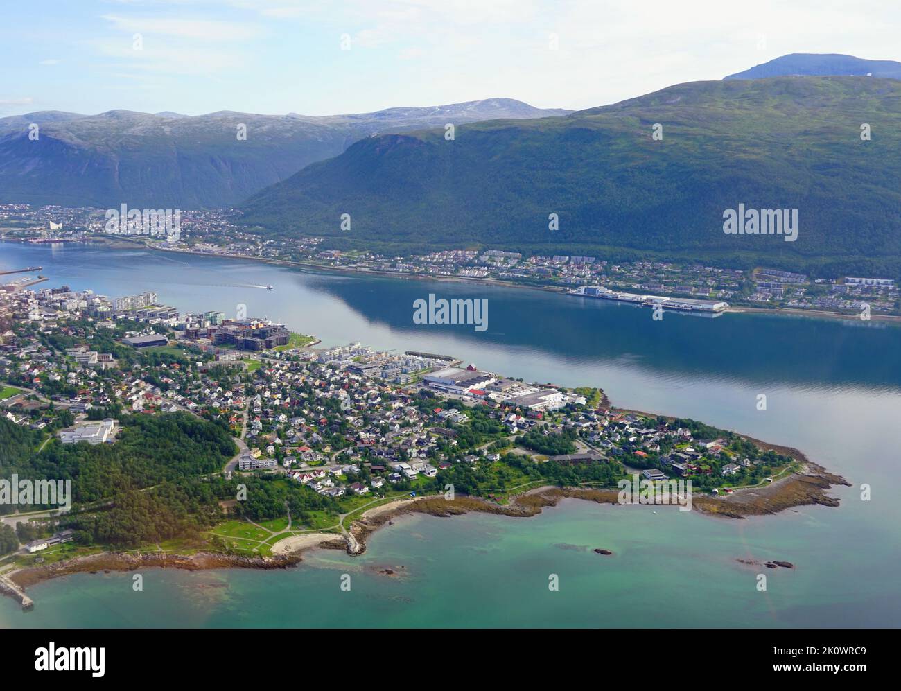 Aerial view of the city of Tromso, Norway Stock Photo - Alamy