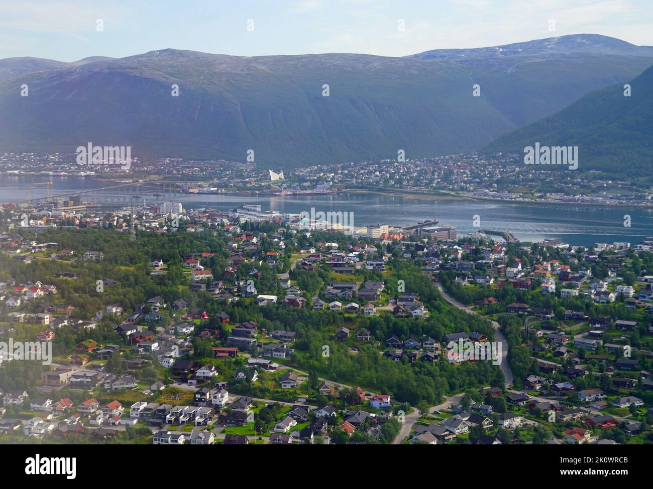 Aerial view of the city of Tromso, Norway Stock Photo - Alamy