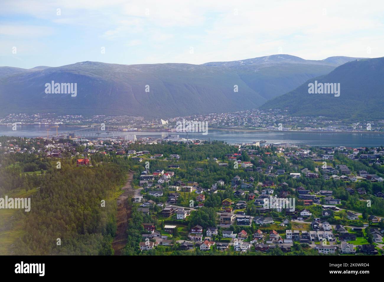 Aerial view of the city of Tromso, Norway Stock Photo - Alamy