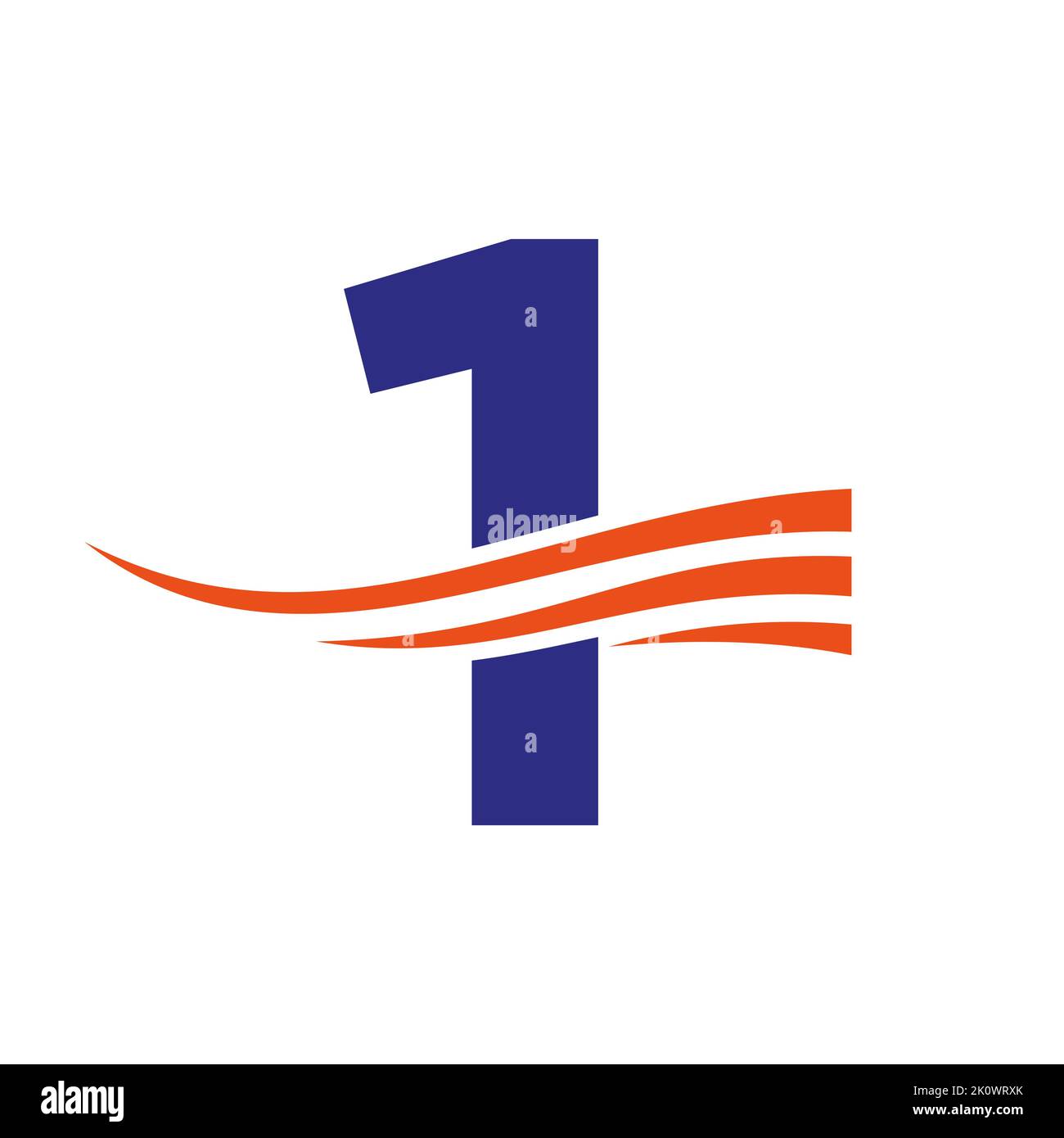 Initial Monogram Letter 1 Logo Design. Modern 1 Logotype Vector ...