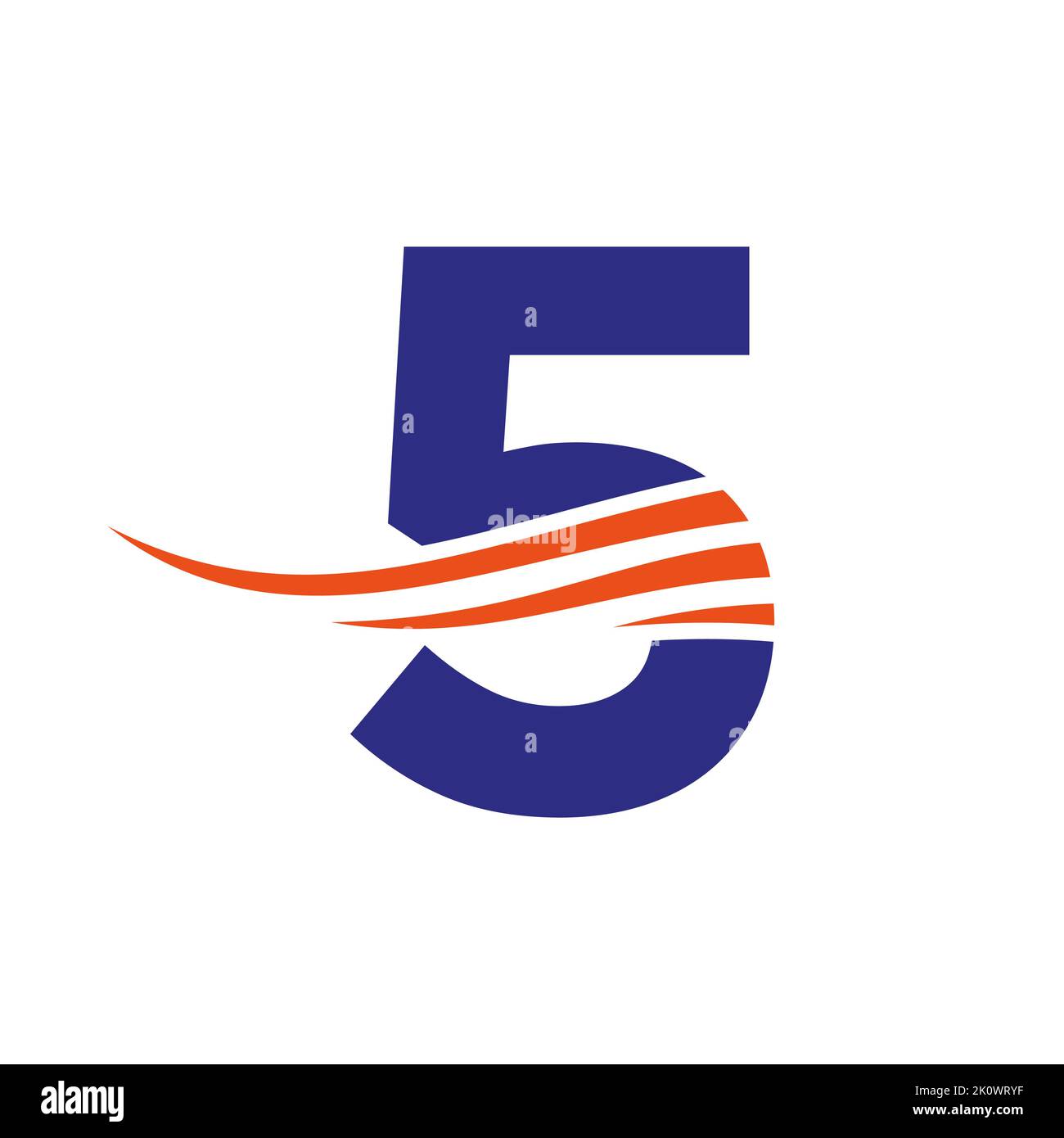 Initial Monogram Letter 5 Logo Design. Modern 5 Logotype Vector ...