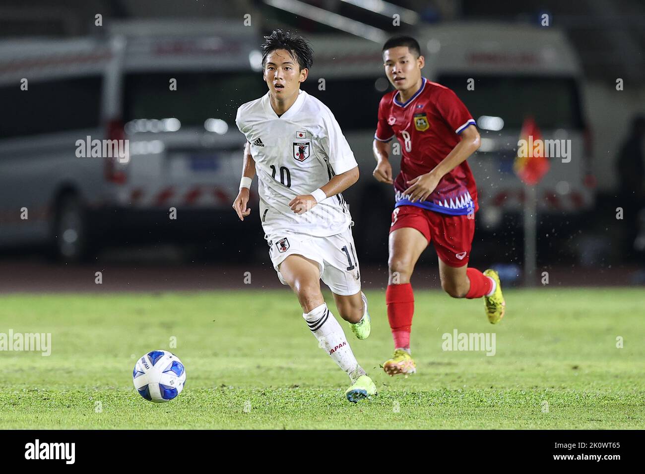 Japan's Sota Kitano during the 2023 AFC U-20 Asian Cup qualification Group C match between Laos ...
