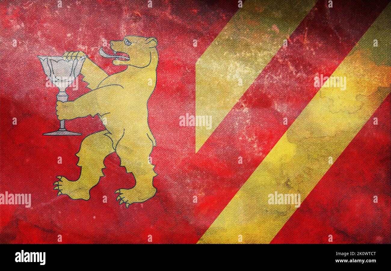 Top view of retro flag Stronie slaskie, Poland with grunge texture ...