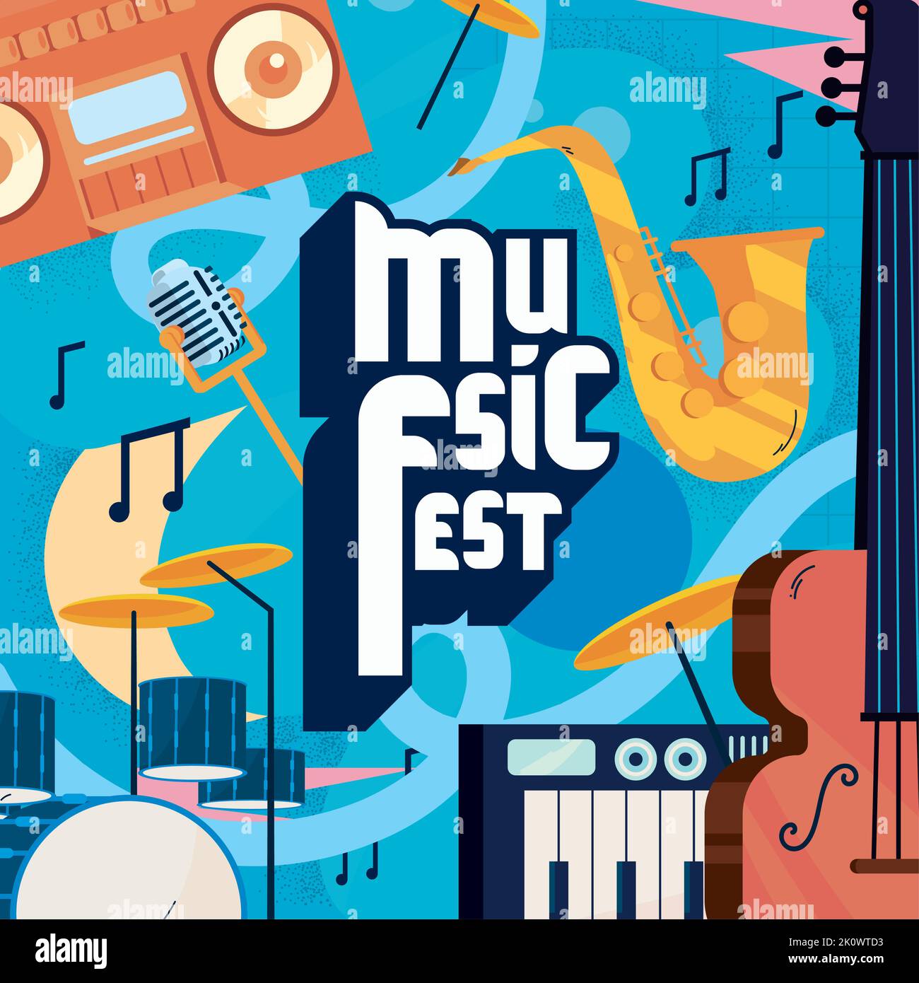 music fest illustration Stock Vector Image & Art - Alamy