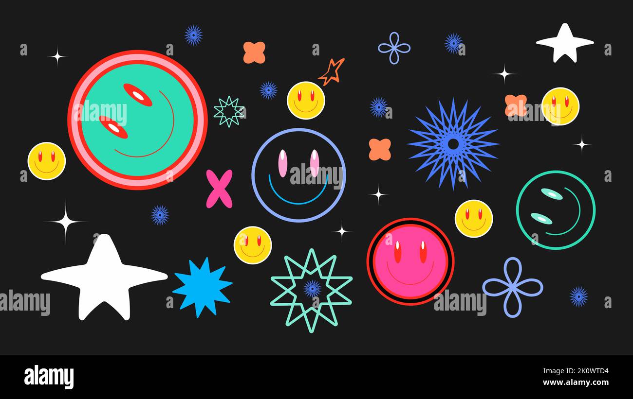 Funky face pattern Stock Vector Images - Alamy