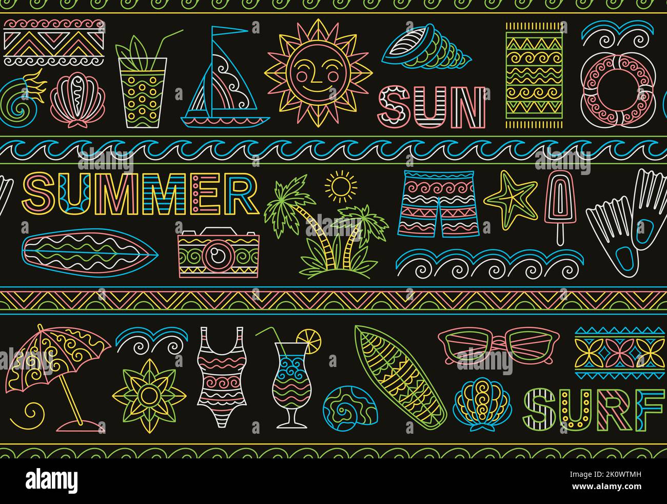 Summer seamless pattern Stock Vector Image & Art - Alamy