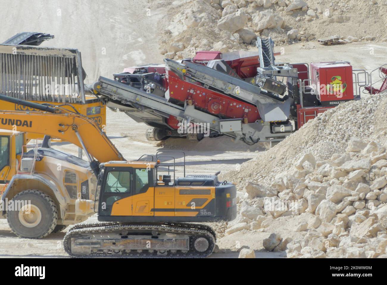 Buthiers, France. August 27. 2022. Roncevaux site. Sand and mineral ...