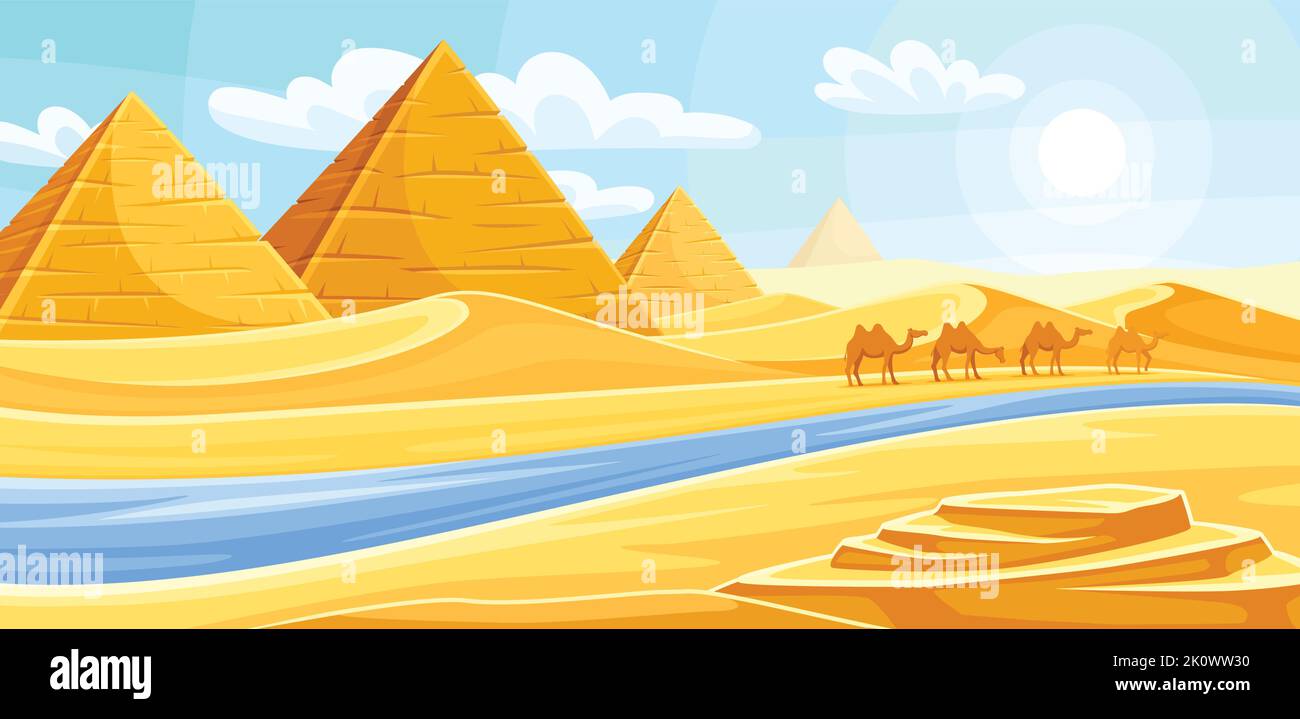 River nile scenery egypt Stock Vector Images - Alamy