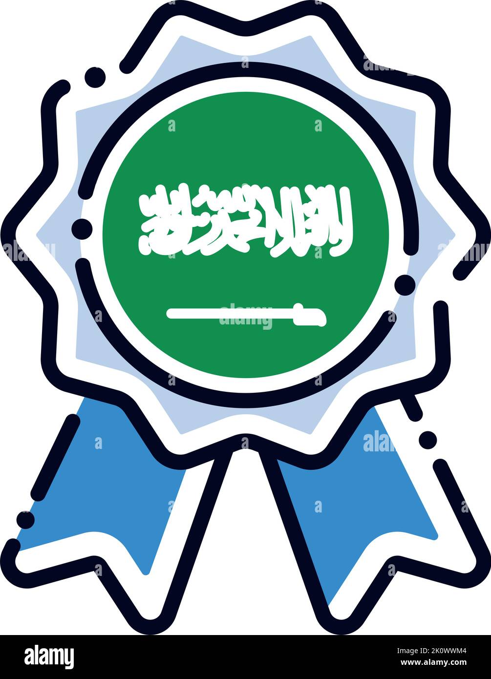 Isolated silk medal icon with the flag of Saudi Arabia Vector Stock ...