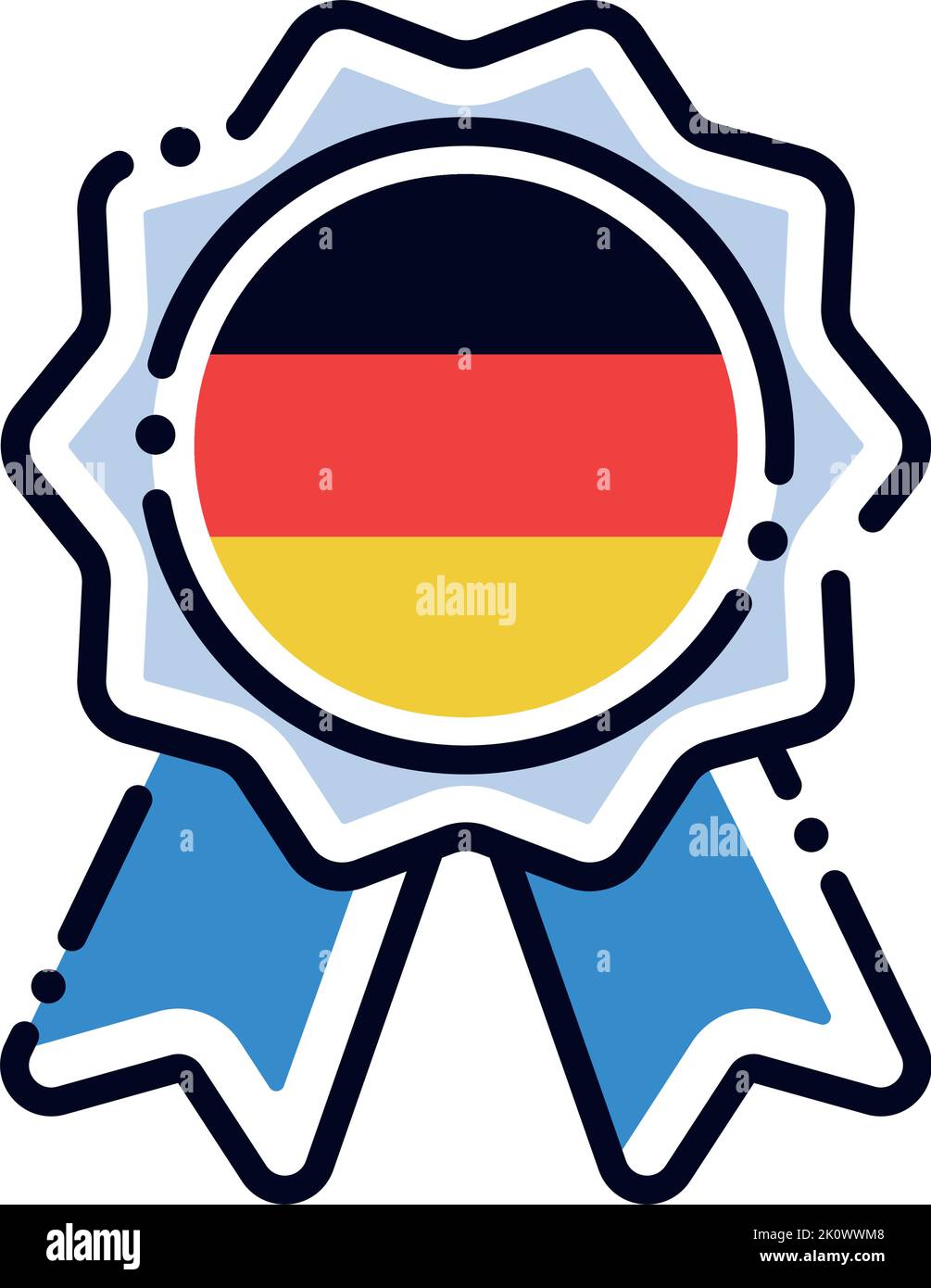 Isolated silk medal icon with the flag of Germany Vector Stock Vector ...