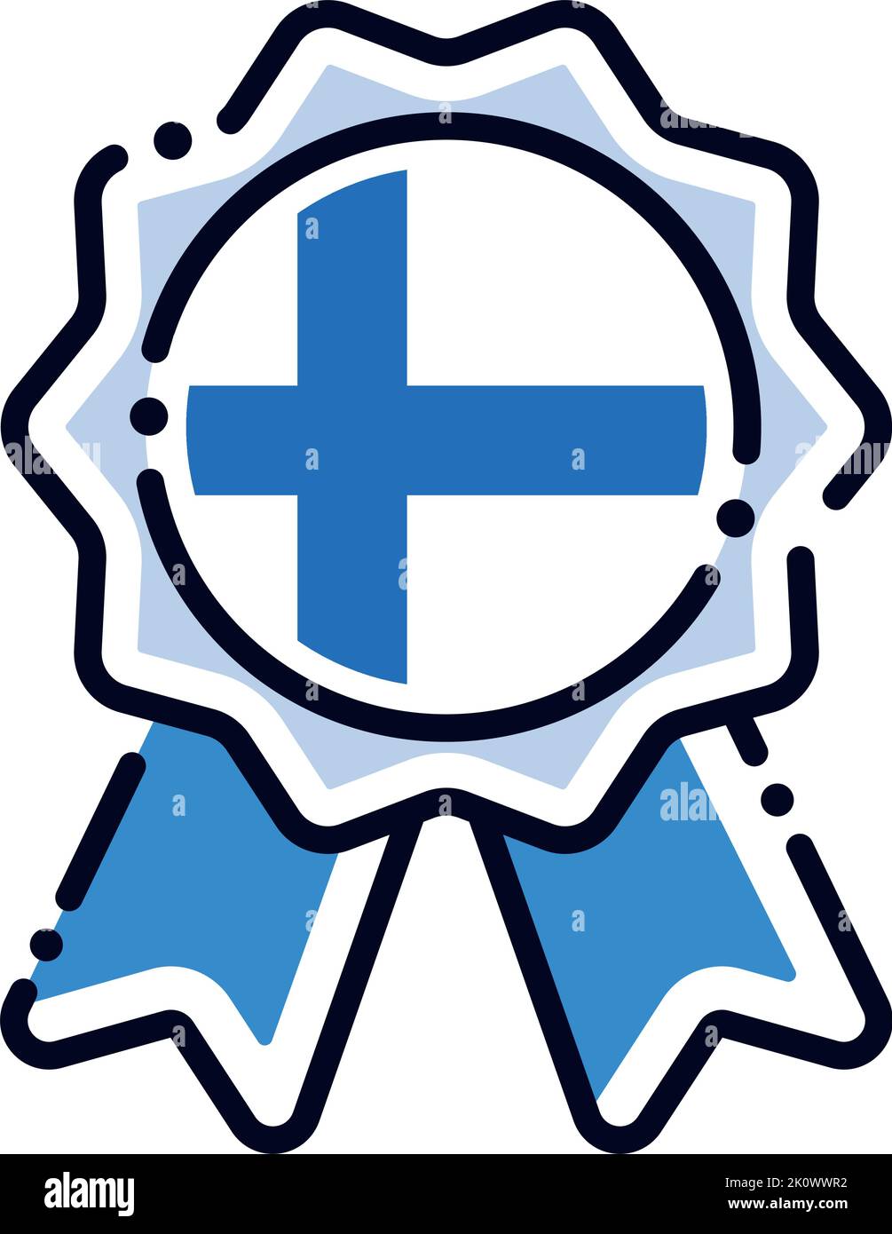 Isolated silk medal icon with the flag of Finland Vector Stock Vector ...