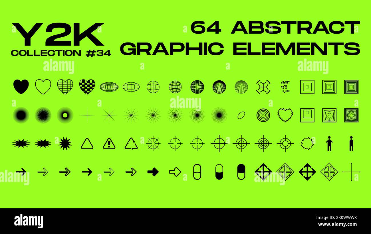 Vector set of abstract minimalistic geometric elements. Contemporary ...