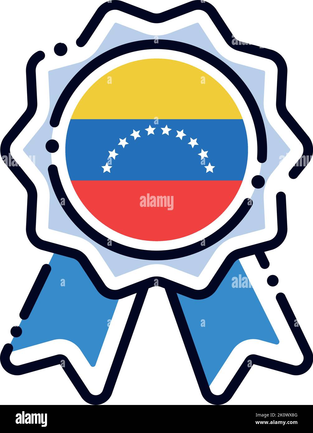 Isolated silk medal icon with the flag of Venezuela Vector Stock Vector ...