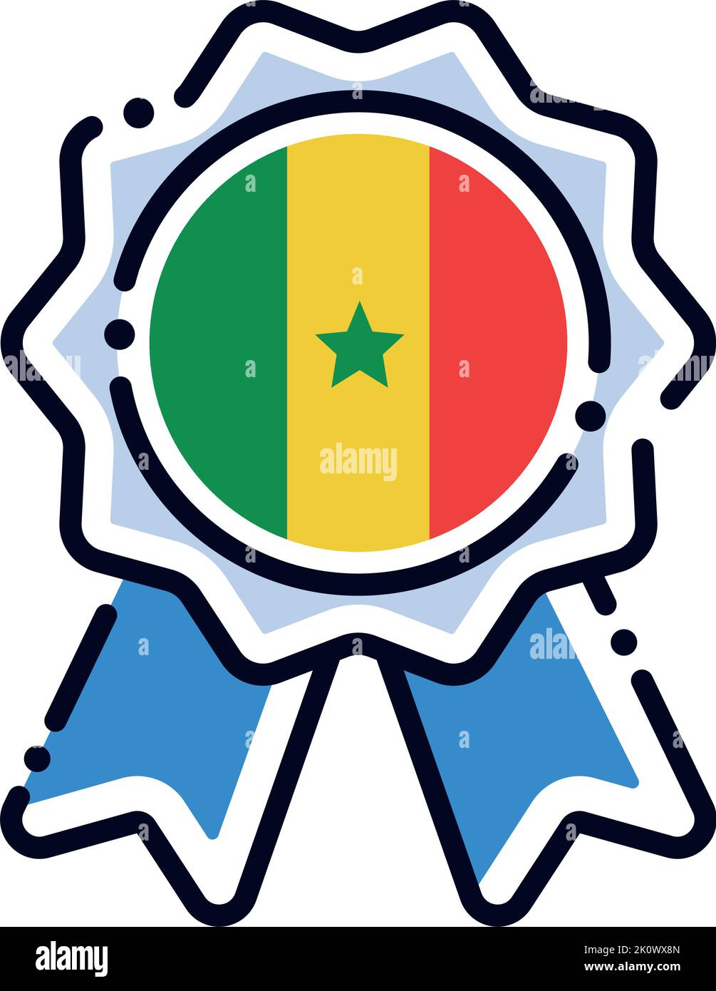 Isolated silk medal icon with the flag of Senegal Vector Stock Vector ...
