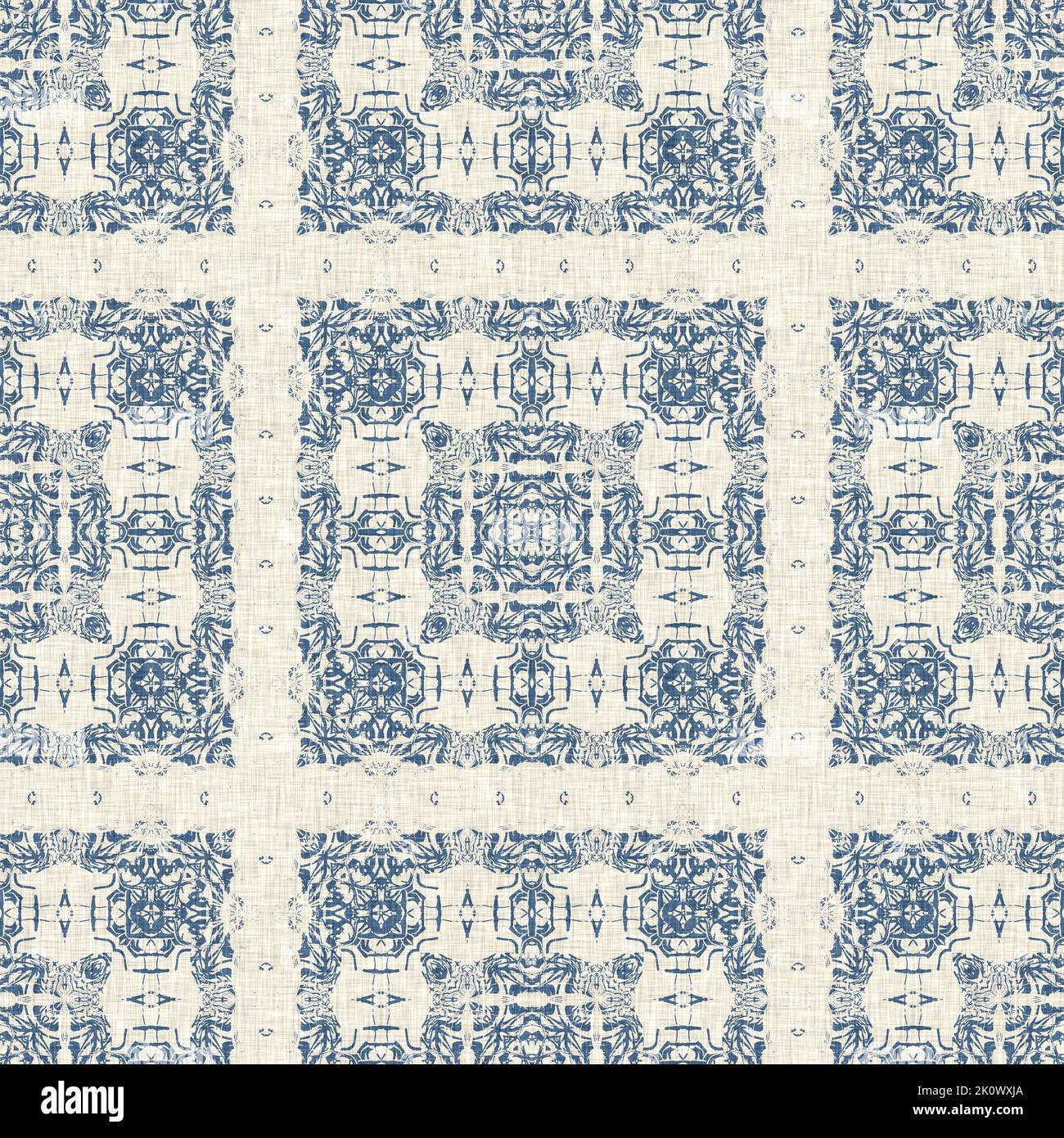 French blue quilt printed fabric pattern for shabby chic home decor ...