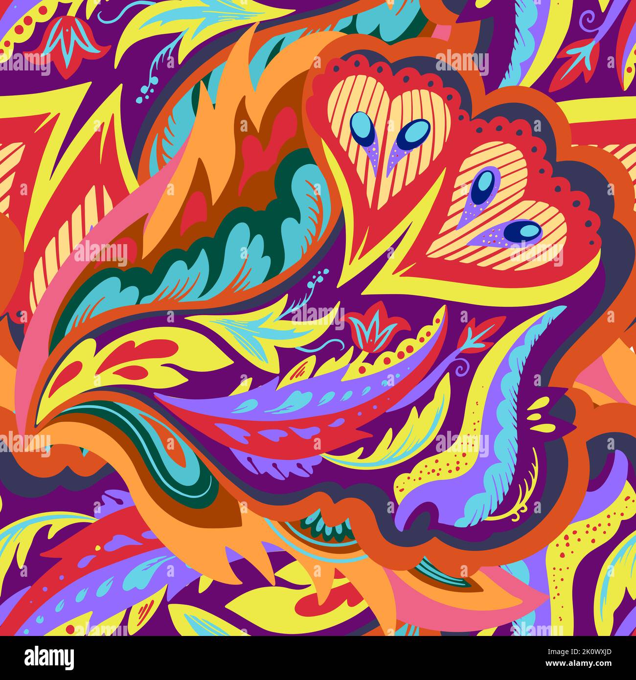 Seamless psychedelic waves pattern hi-res stock photography and images - Alamy