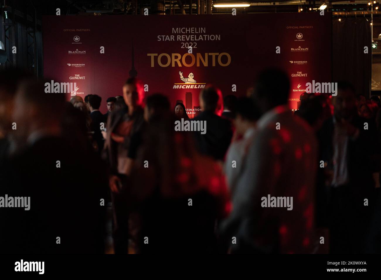 Michelin star signage is photographed during a ceremony in Toronto on ...