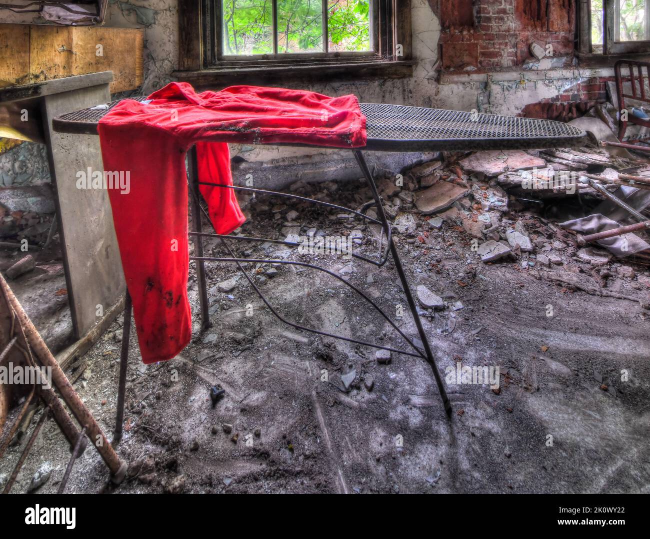 ironing board in an abandoned hospital Stock Photo - Alamy