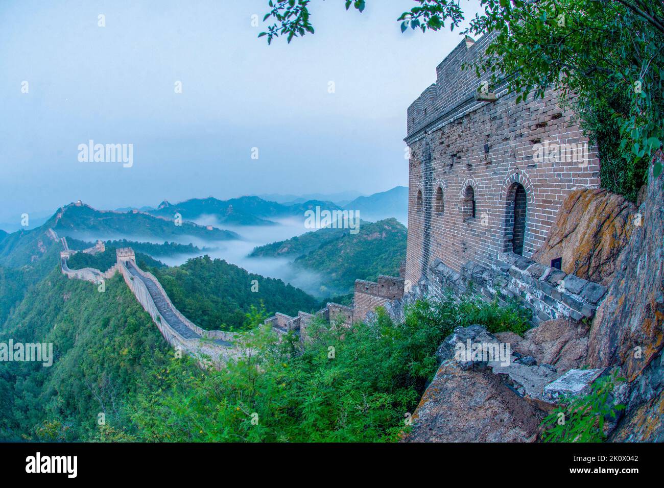 An early morning view of the Jinshanling Great Wall scenic spot in ...