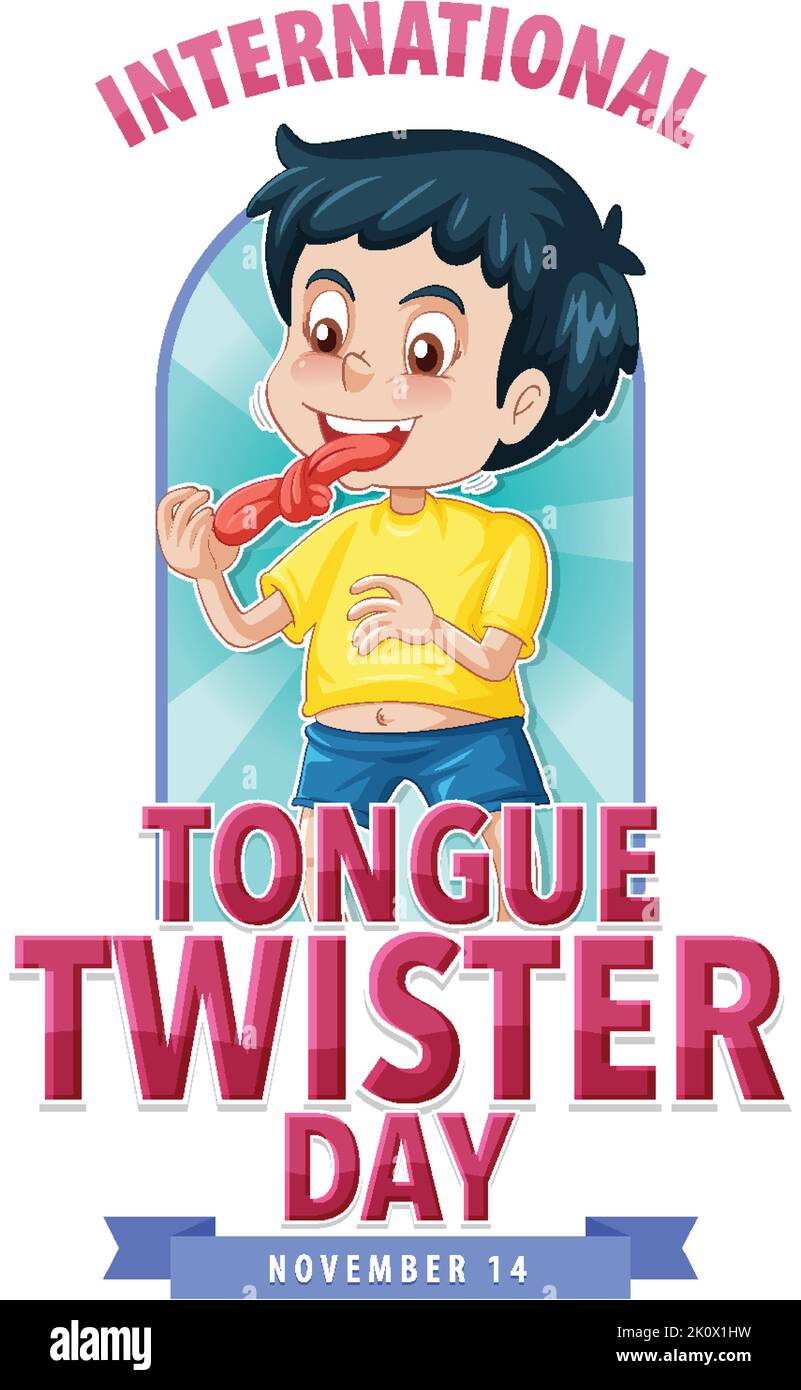 International tongue twister day logo design illustration Stock Vector ...