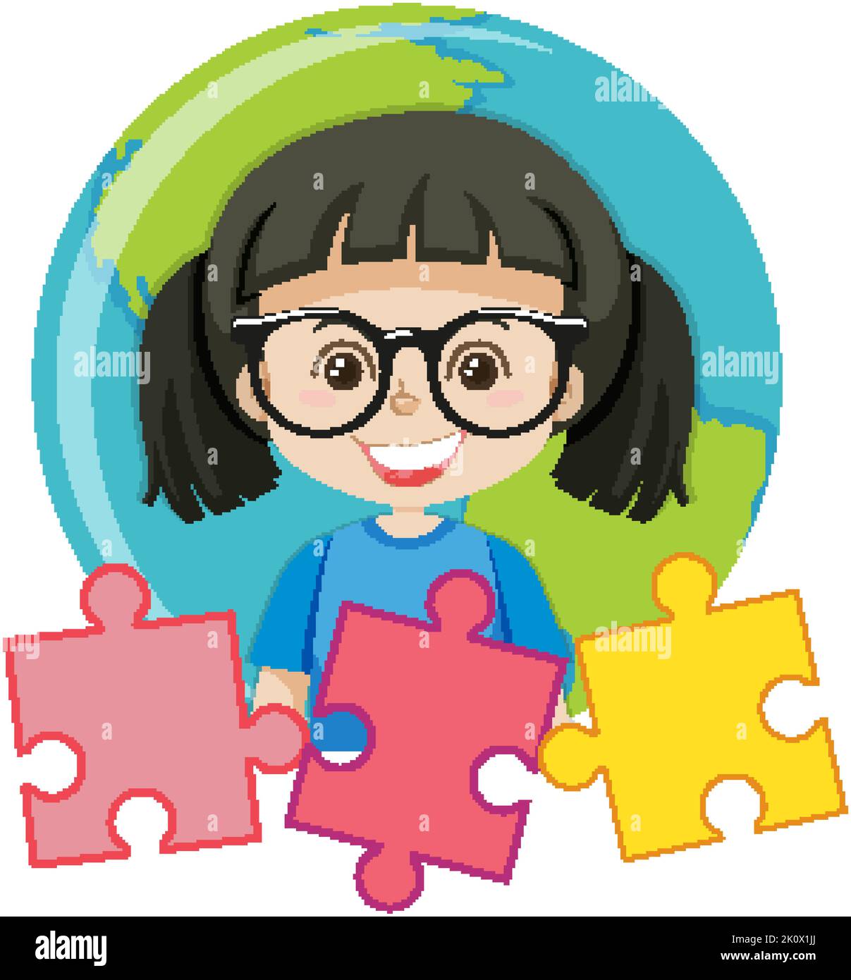 Jigsaw puzzle clip art cartoon Cut Out Stock Images & Pictures - Alamy