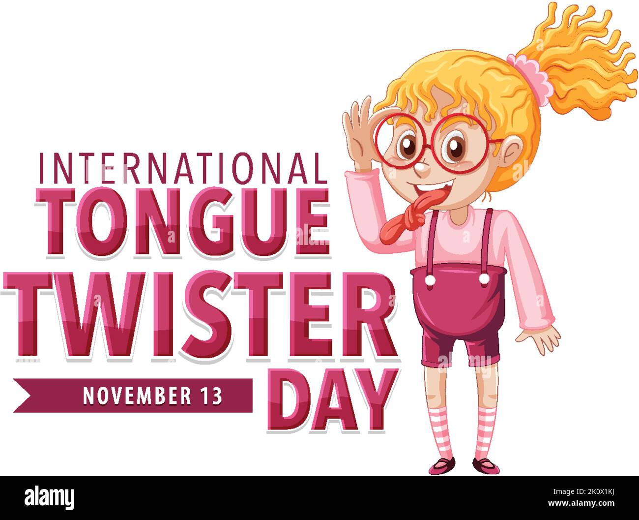 International tongue twister day logo design illustration Stock Vector ...