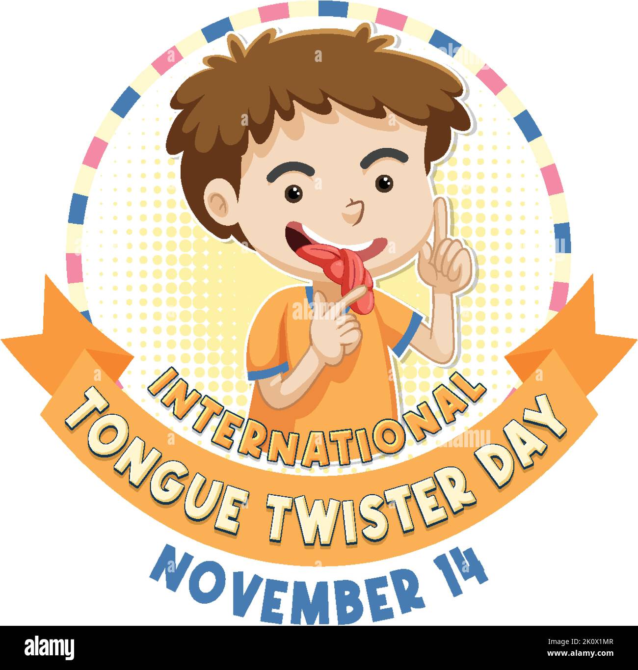 International tongue twister day logo design illustration Stock Vector ...