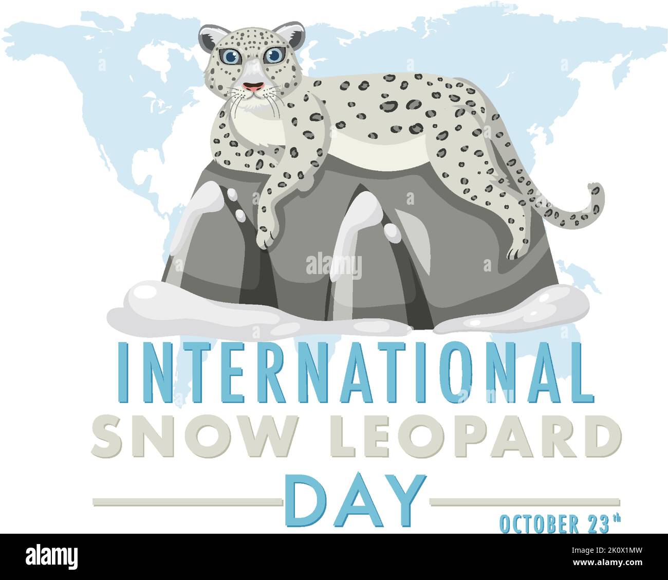 International Snow Leopard Day Banner Design illustration Stock Vector ...